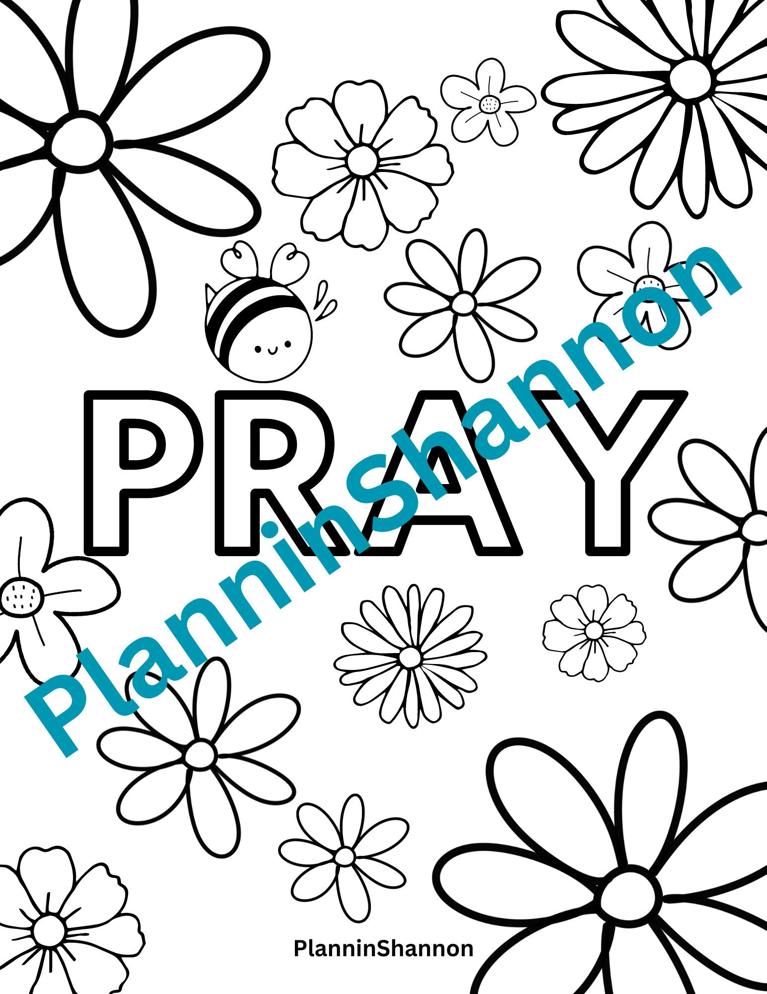 Pray Color Sheet for Kids and Adults - Etsy