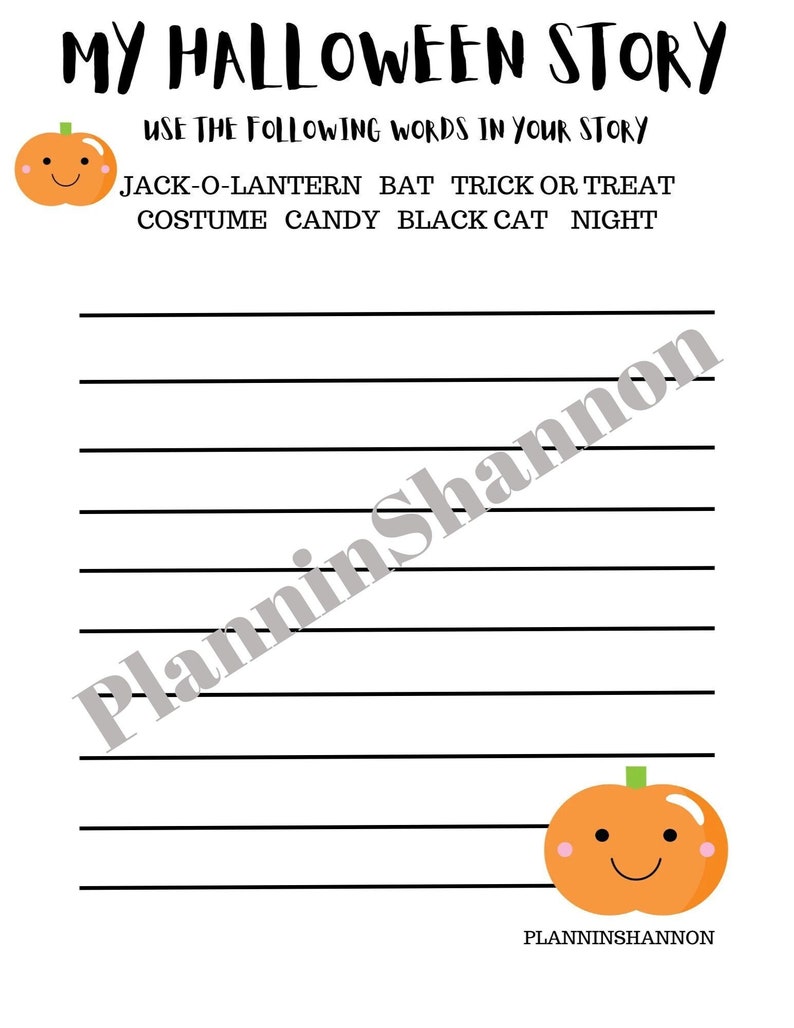 Writing Practice Story Halloween Writing Homeschool Writing - Etsy