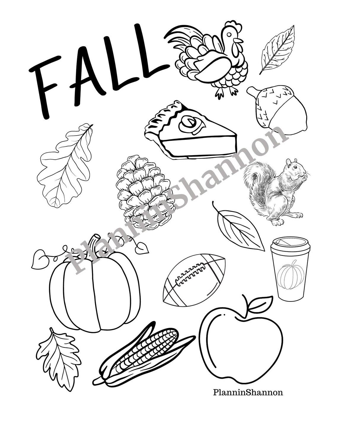 Coloring Page Fall Kids Color Sheet Seasonal Coloring Page Fall Art - Etsy