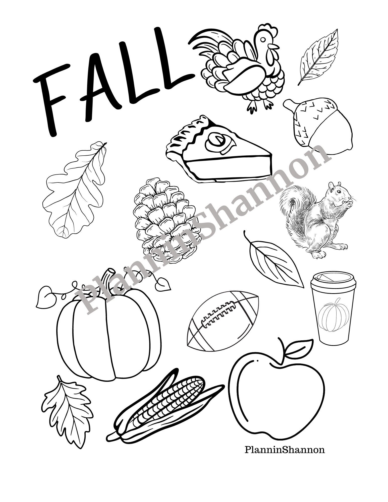 Coloring Page Fall Kids Color Sheet Seasonal Coloring Page Fall Art - Etsy