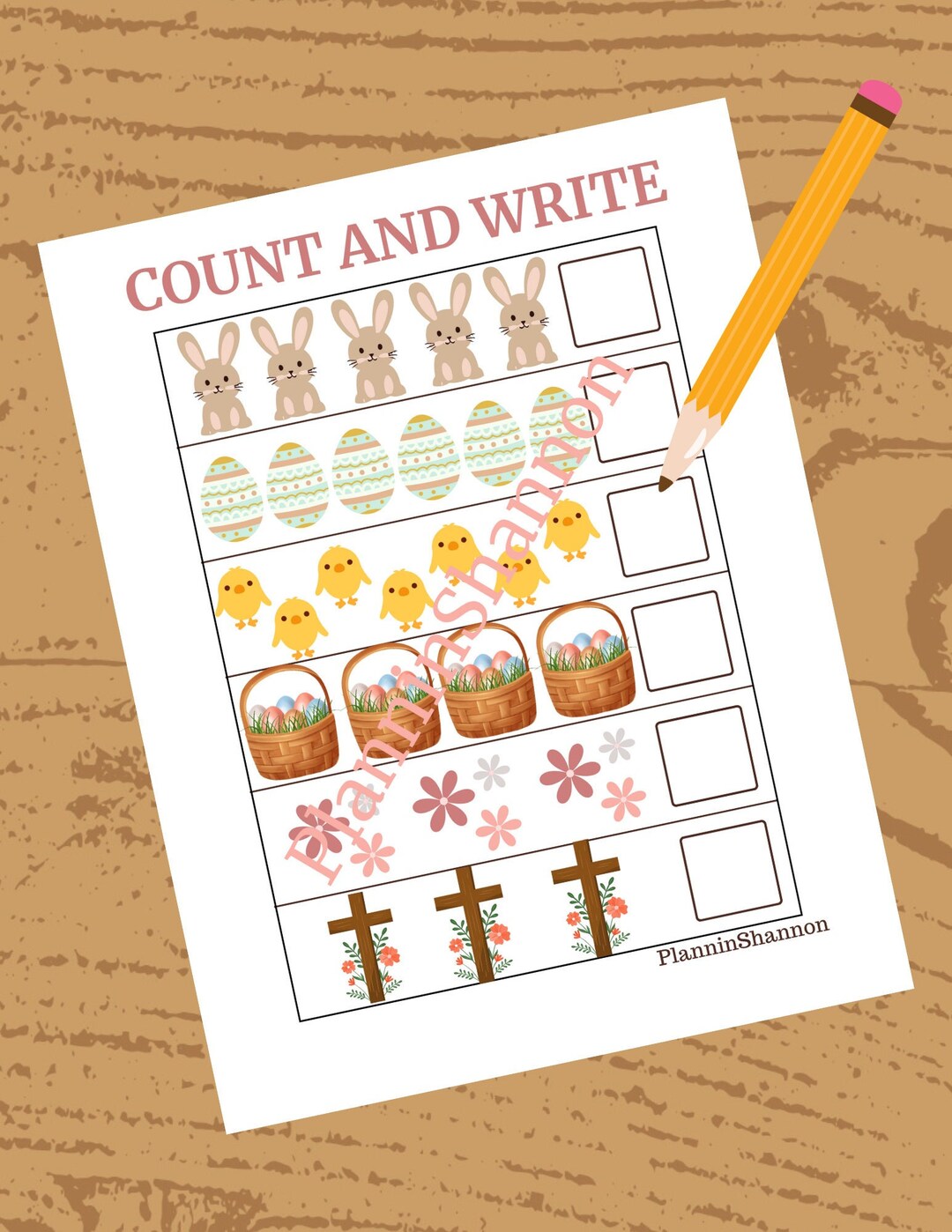 Counting Worksheet Easter Counting Math Kids Easter Math - Etsy