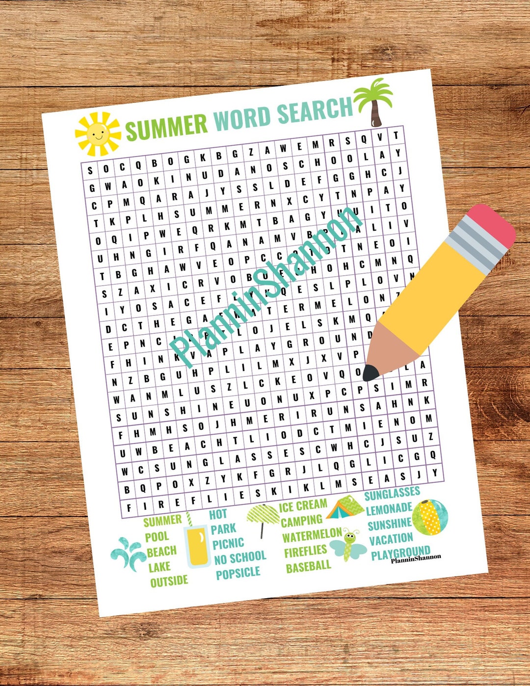 Word Search Puzzle Summer Word Find Summer Kids Printable - Etsy UK