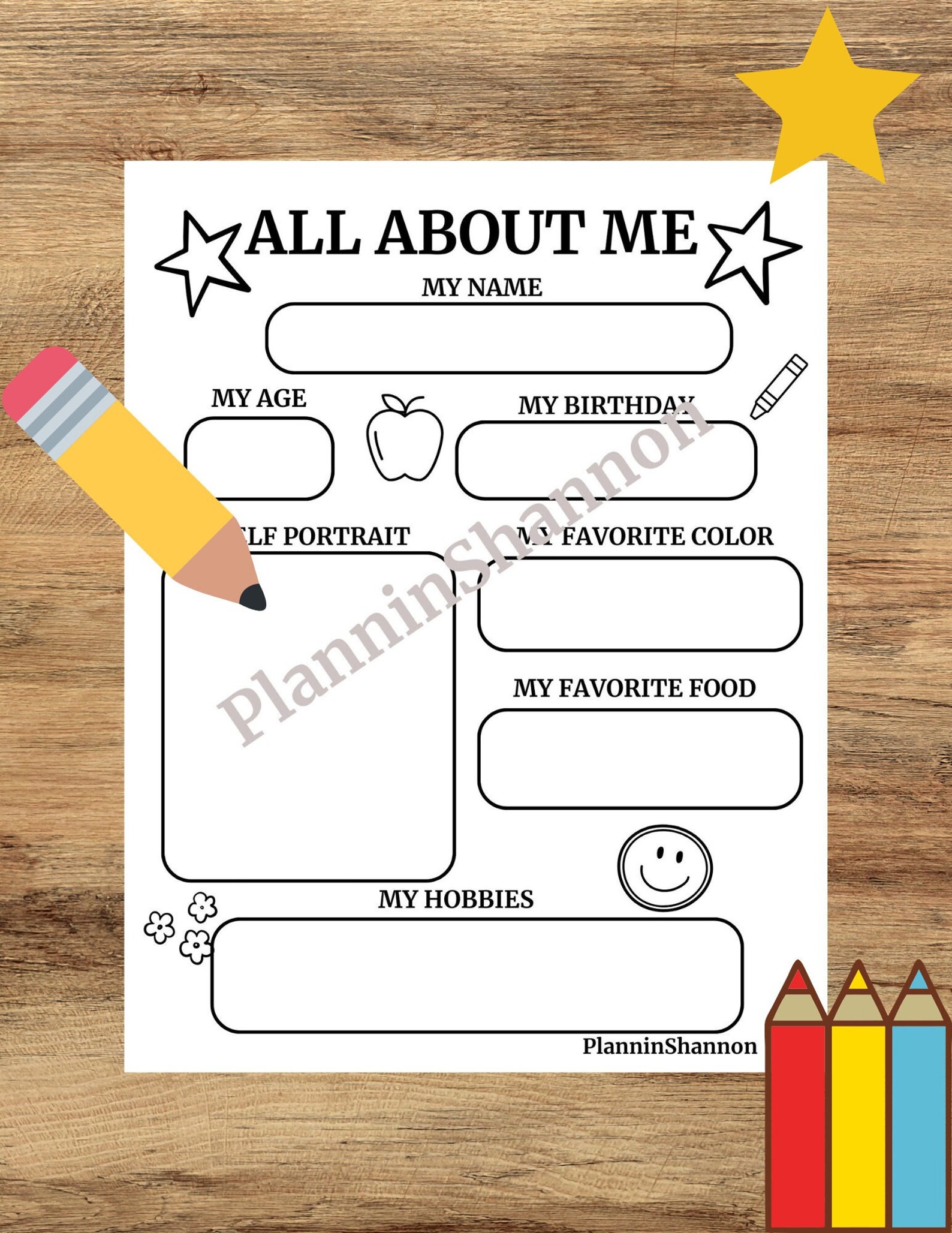 All About Me Info Sheet Back to School Kids Activity Classroom Work - Etsy