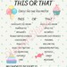 This or That Game Party Printable Dessert Game Kids Party Game - Etsy
