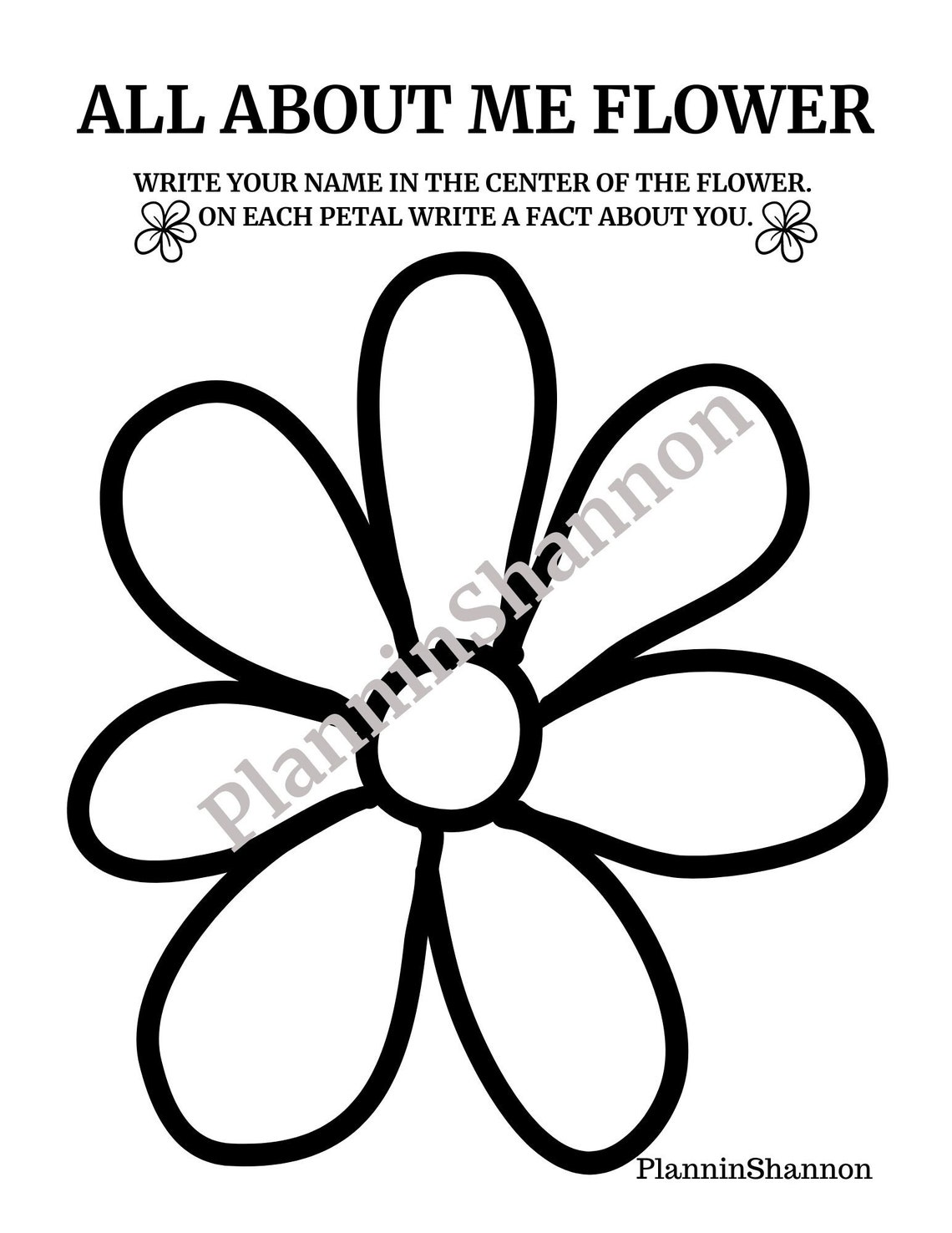 All About Me Flower Writing Spring Kids Writing Center - Etsy