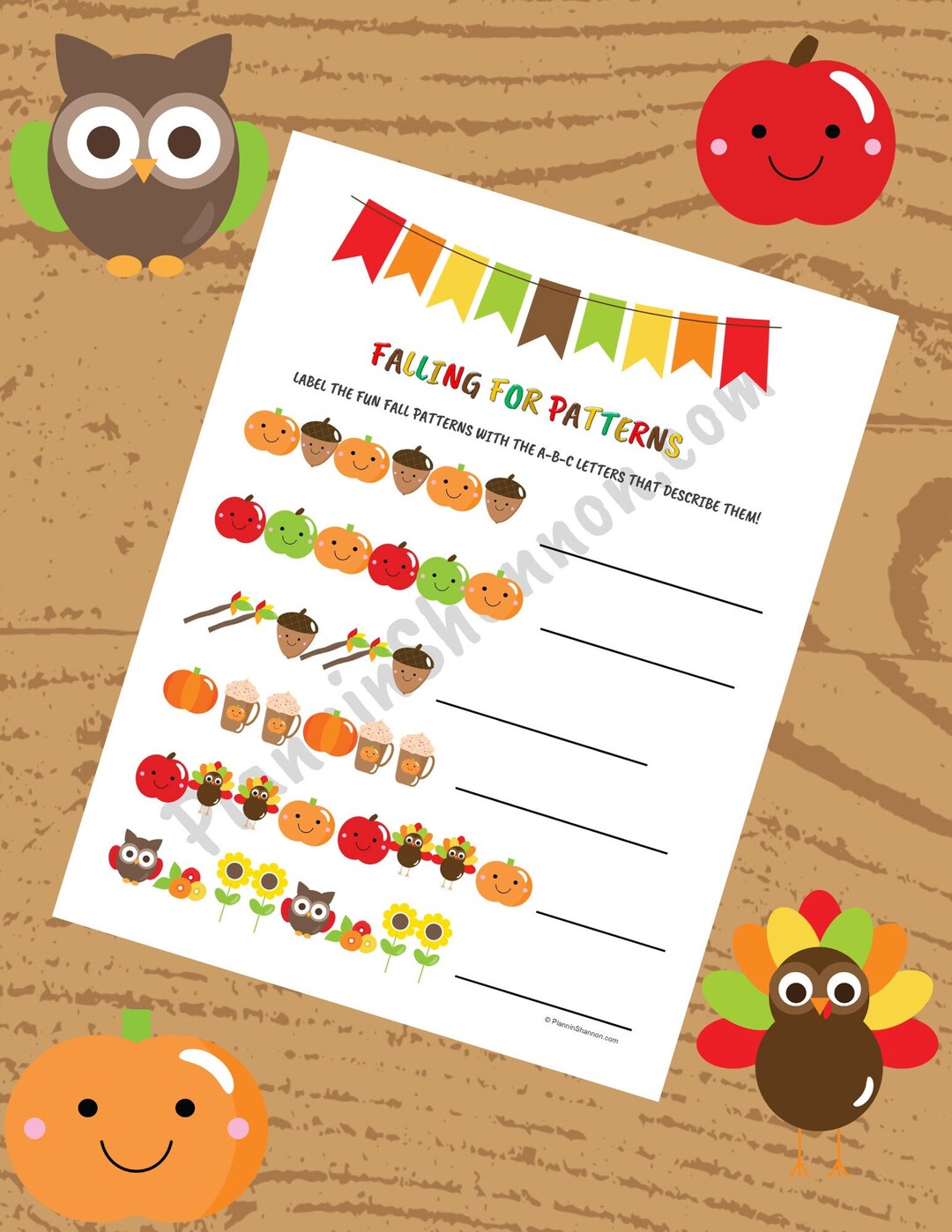 Math Worksheet Patterns Fall Math Kids Fall Printable Math Centers ...