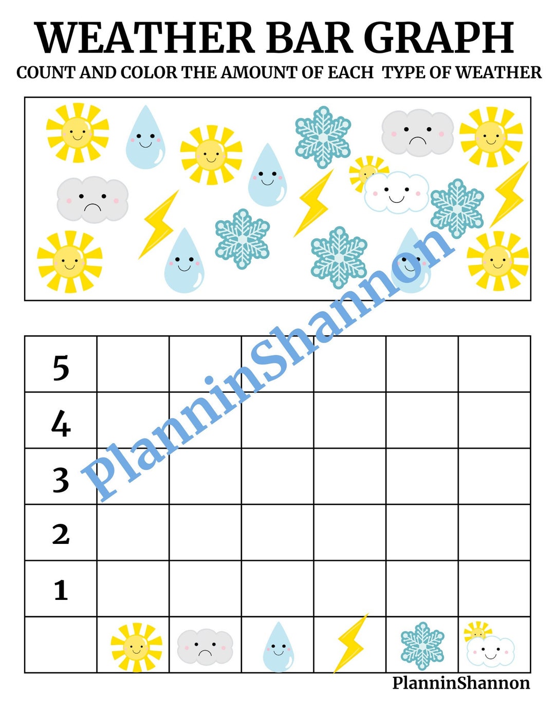 Weather Bar Graph - Etsy