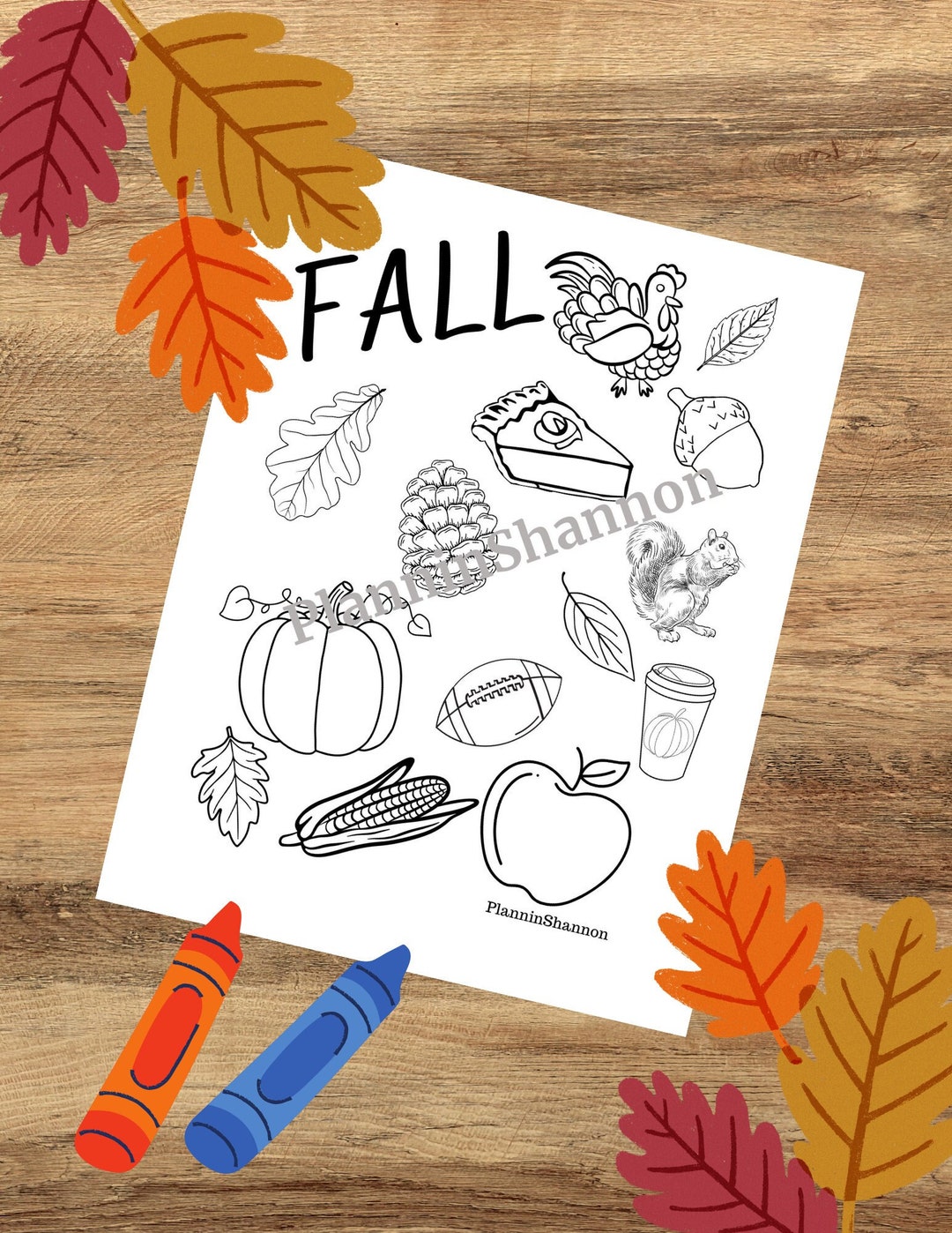 Coloring Page Fall Kids Color Sheet Seasonal Coloring Page Fall Art - Etsy