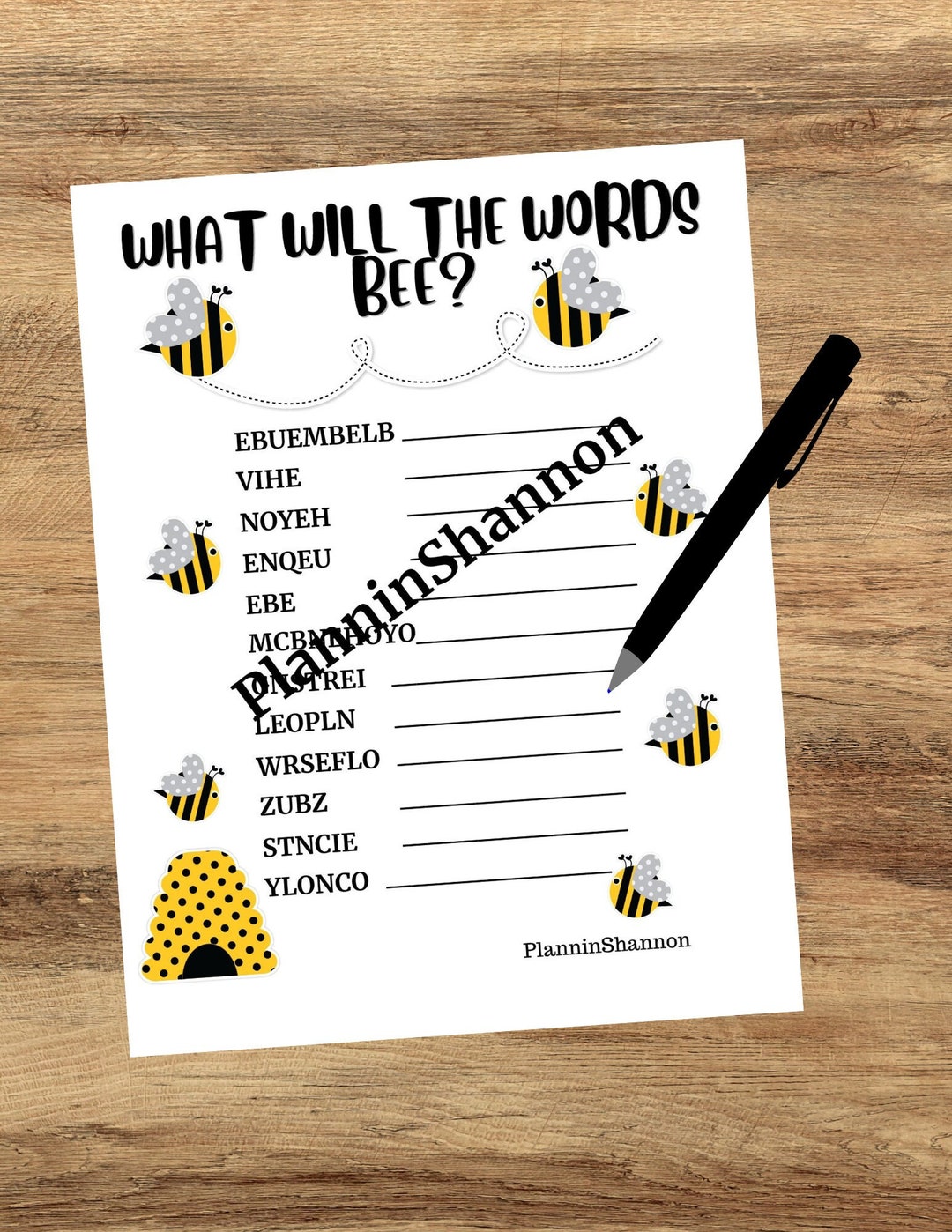 Unscramble Word Puzzle Word Games Bee Word Game Party Printable - Etsy