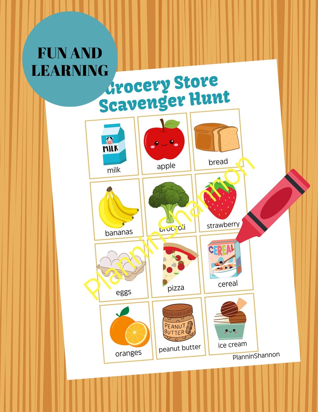 Scavenger Hunt Printable Grocery Store Game for Preschoolers - Etsy