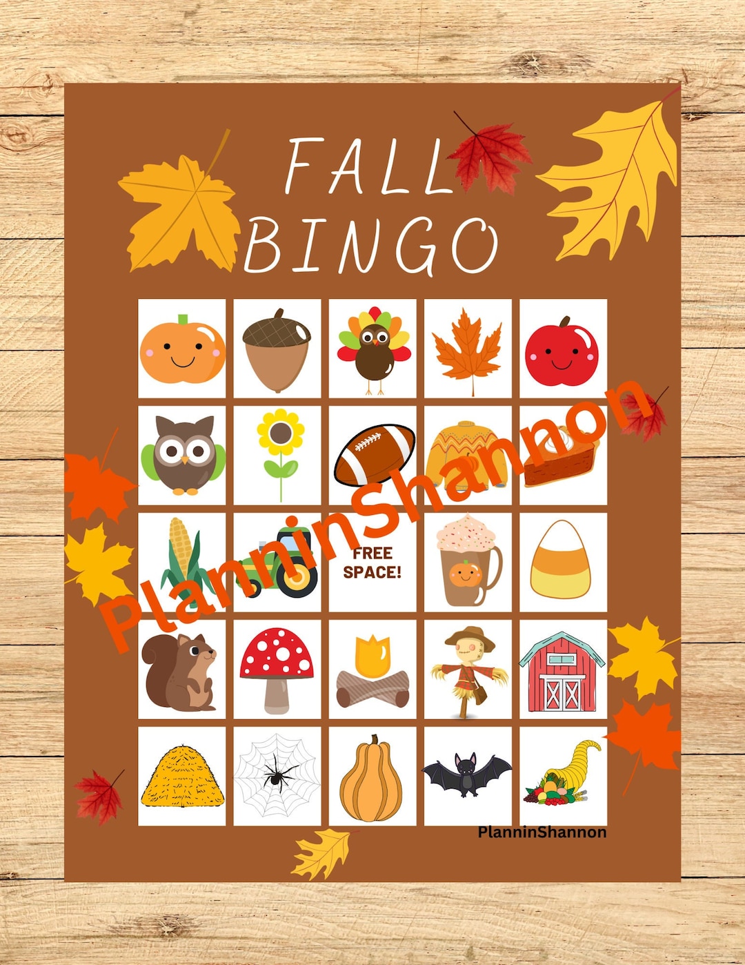 Fall Bingo Game Kids Bingo Game Printable - Etsy