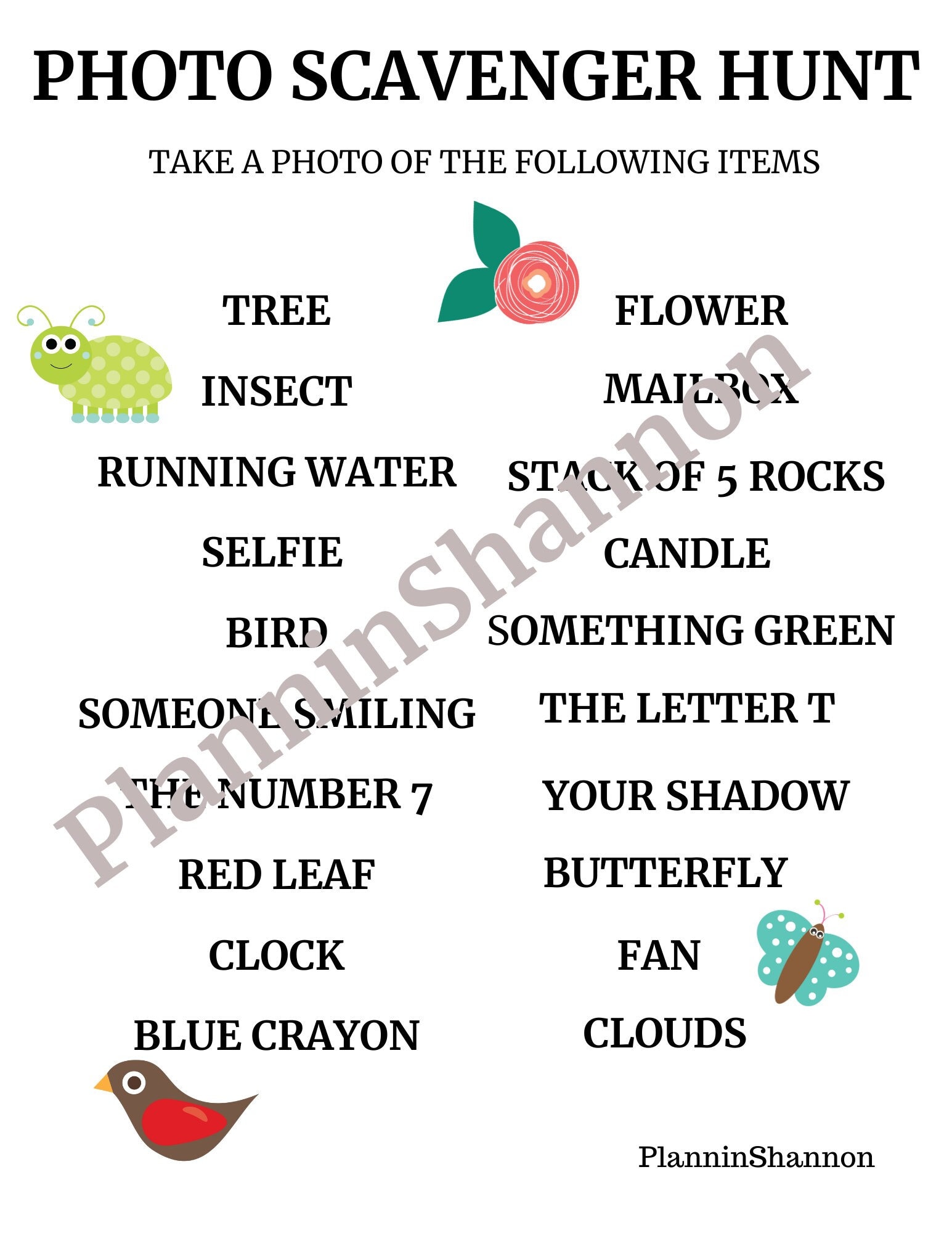 Scavenger Hunt Photo Scavenger Hunt Kids Party Printable - Etsy