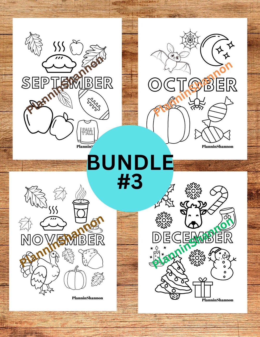 Months of the Year Color Sheets September Through December Coloring ...