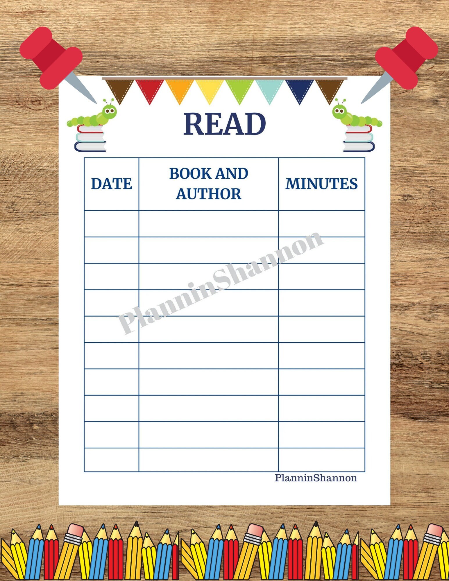 Reading Log Kids Reading Chart Book Log Reading Classroom - Etsy