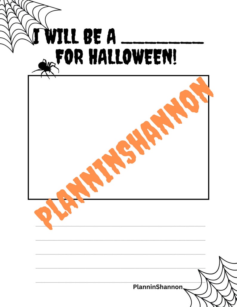 Halloween Writing and Drawing Sheet - Etsy