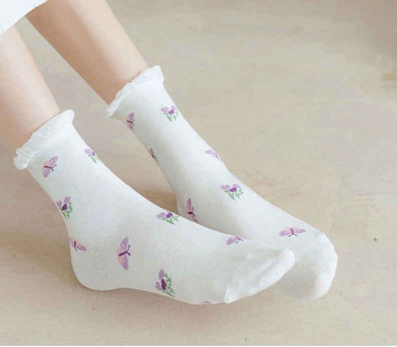 Women Socks Flower Socks Spring/ Summer Socks Cotton Socks - Etsy