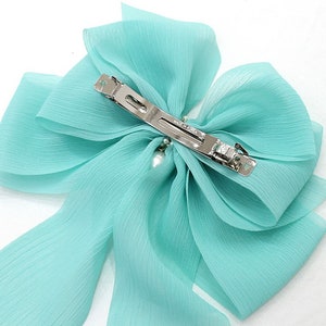 Chiffon Ribbon Hair Pin Pearl Hair Clip Hair Accessory Hair - Etsy