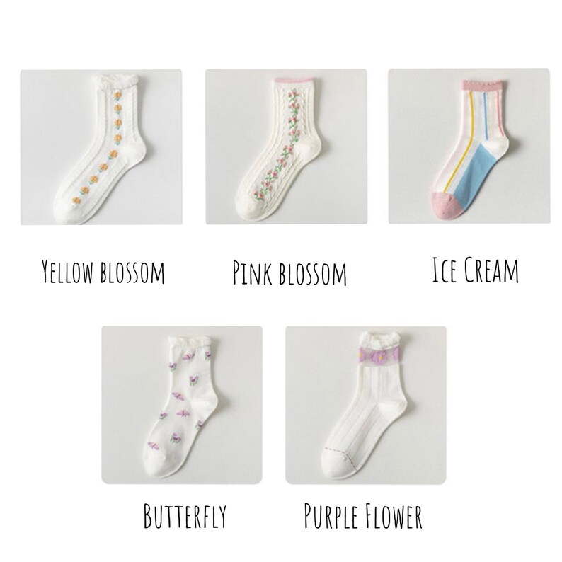Women Socks Flower Socks Spring/ Summer Socks Cotton Socks - Etsy