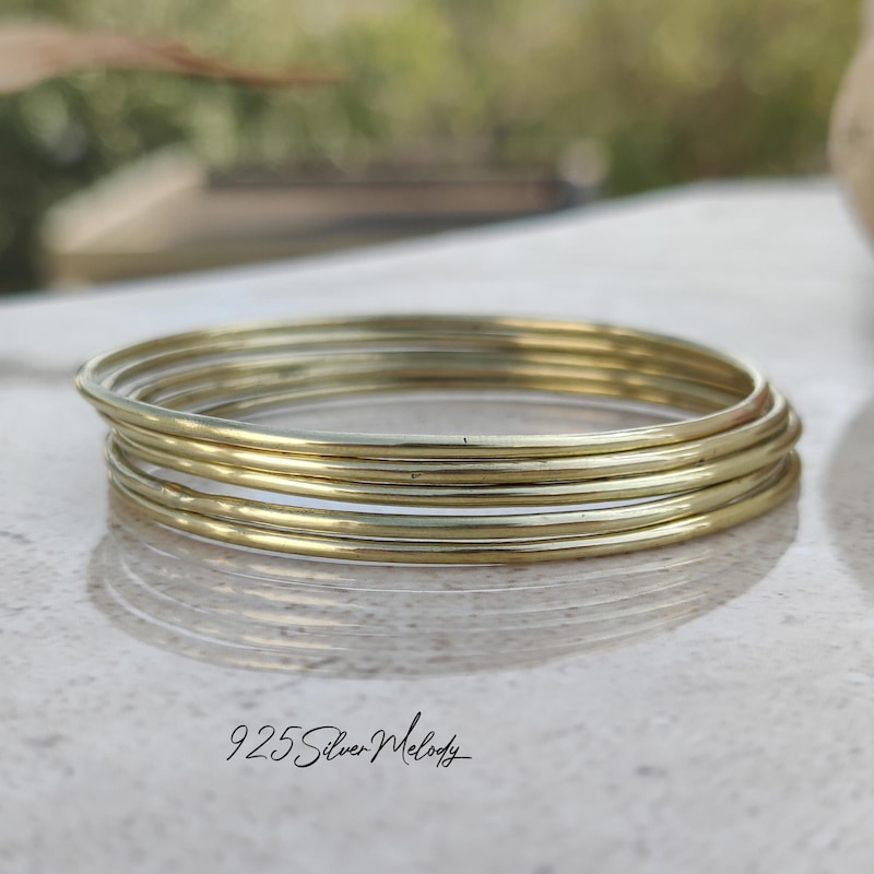 Brass Bangle Set - Etsy