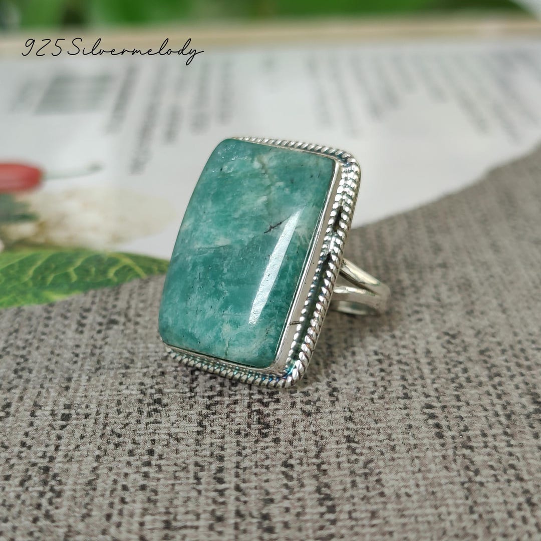 Amazonite Silver Ring* Elegant Design Ring* 925 Sterling Silver Ring ...