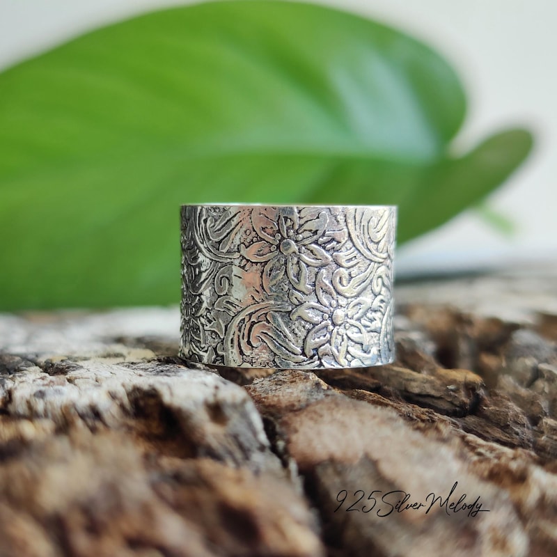 Wide Sterling Silver Ring - Etsy