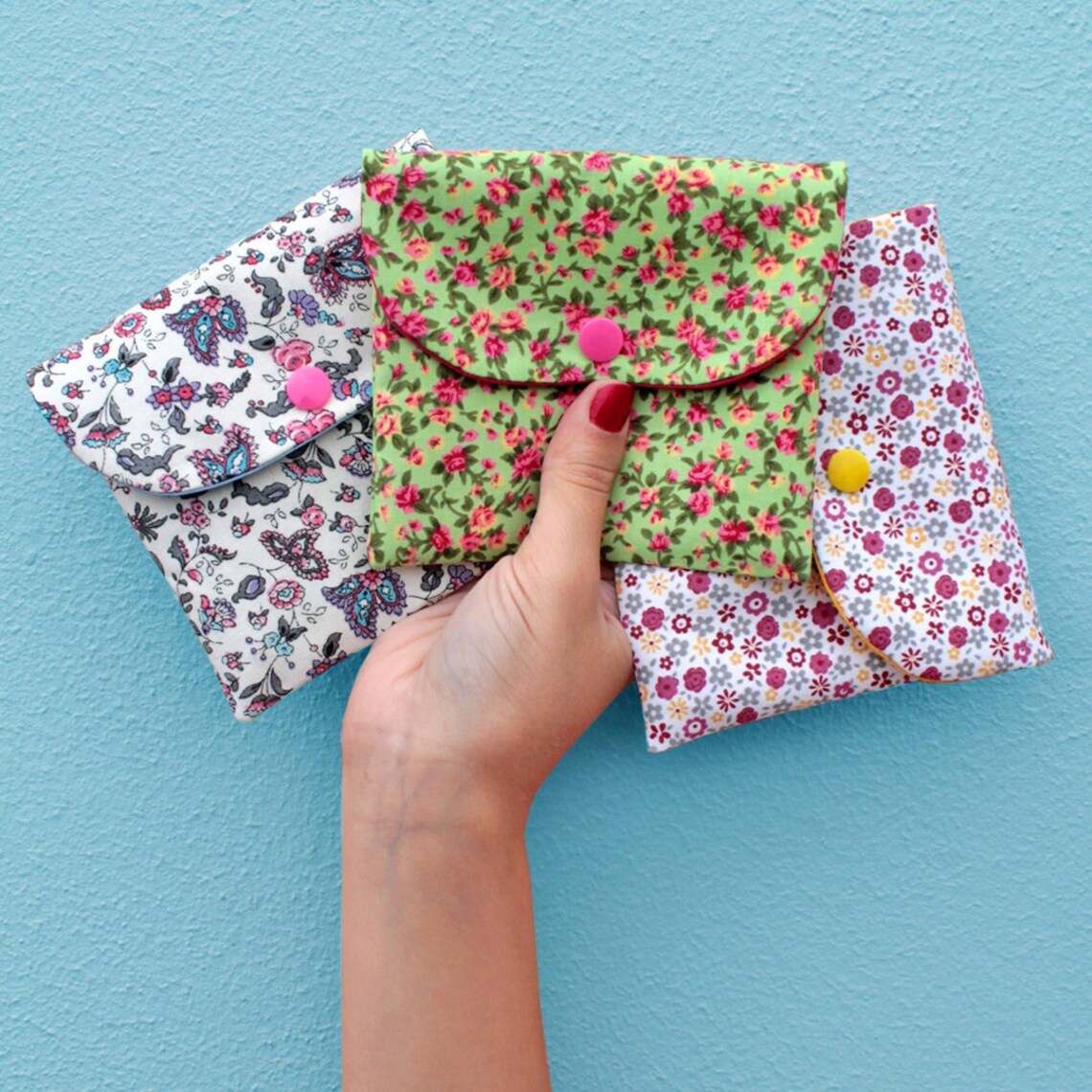 Sanitary Pouch, Cotton Sanitary Pad Organizer, Tampon Pouch, Pad Pouch ...