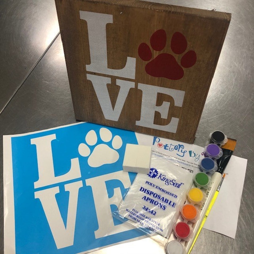 DIY Wood Sign Kit 'love Pawprint' - Etsy