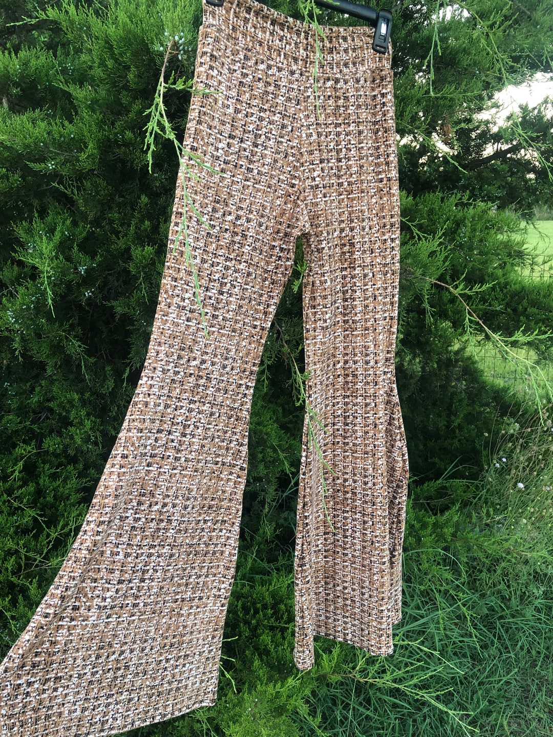 Tan Textured Bell Bottoms - Etsy