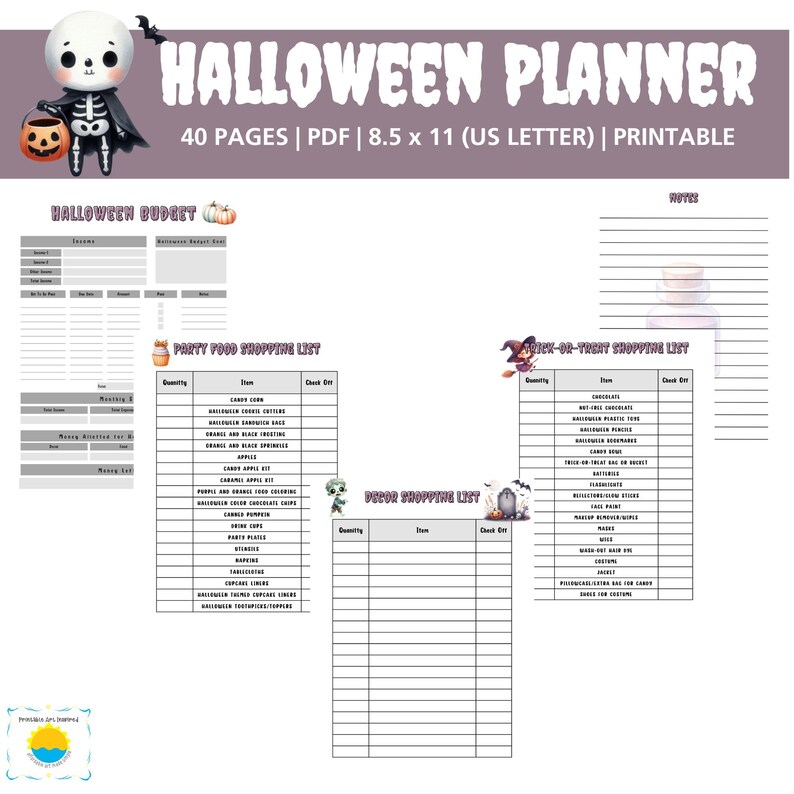 Halloween Party Planner Printable: Spooky Season Organizer (PDF ...