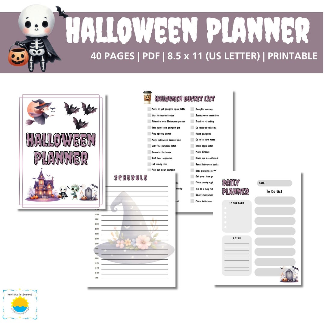 Halloween Party Planner Printable: Spooky Season Organizer (PDF ...