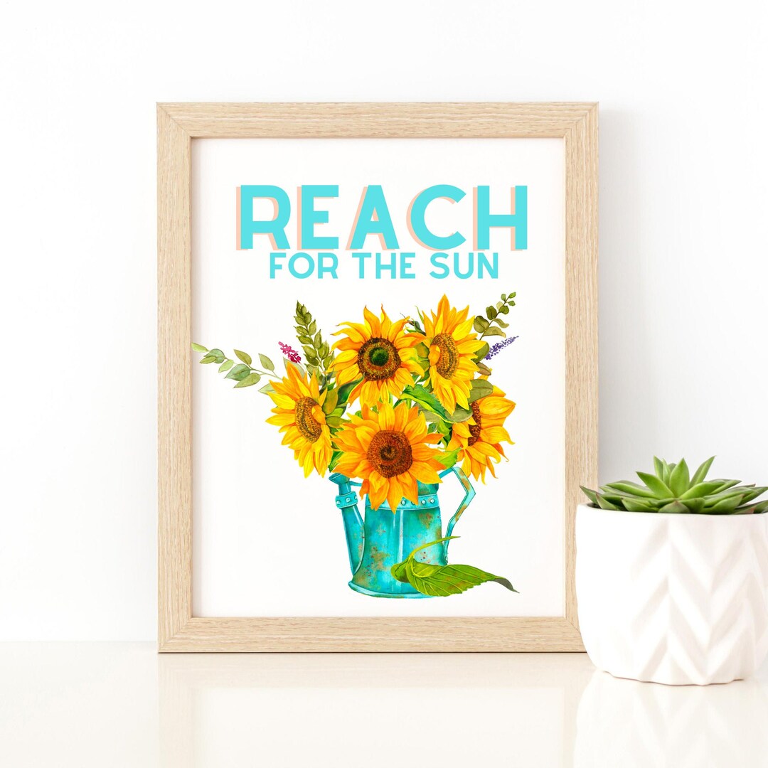 Instant Download Printable Sunflower Inspirational Digital Wall Art for ...