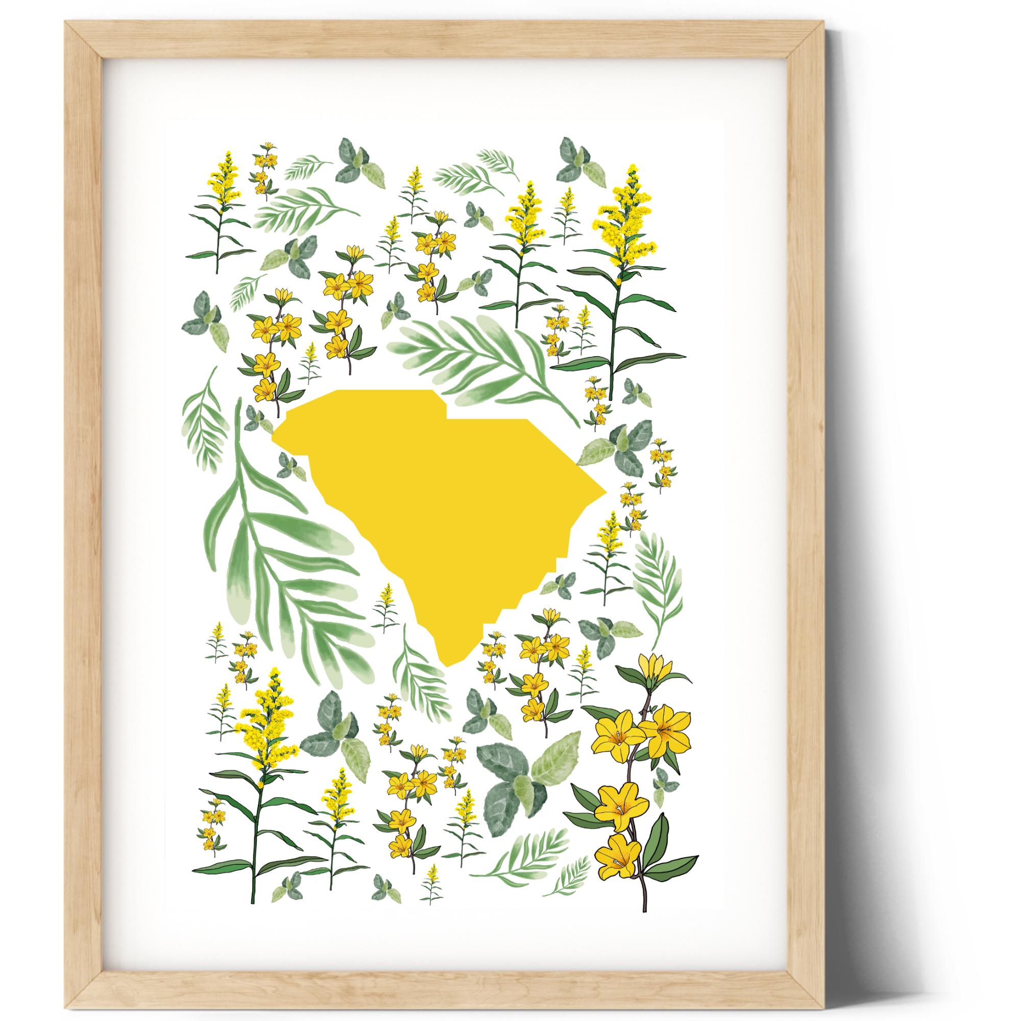 50 US States Digital Wall Art Printable, State Flowers Wall Art ...