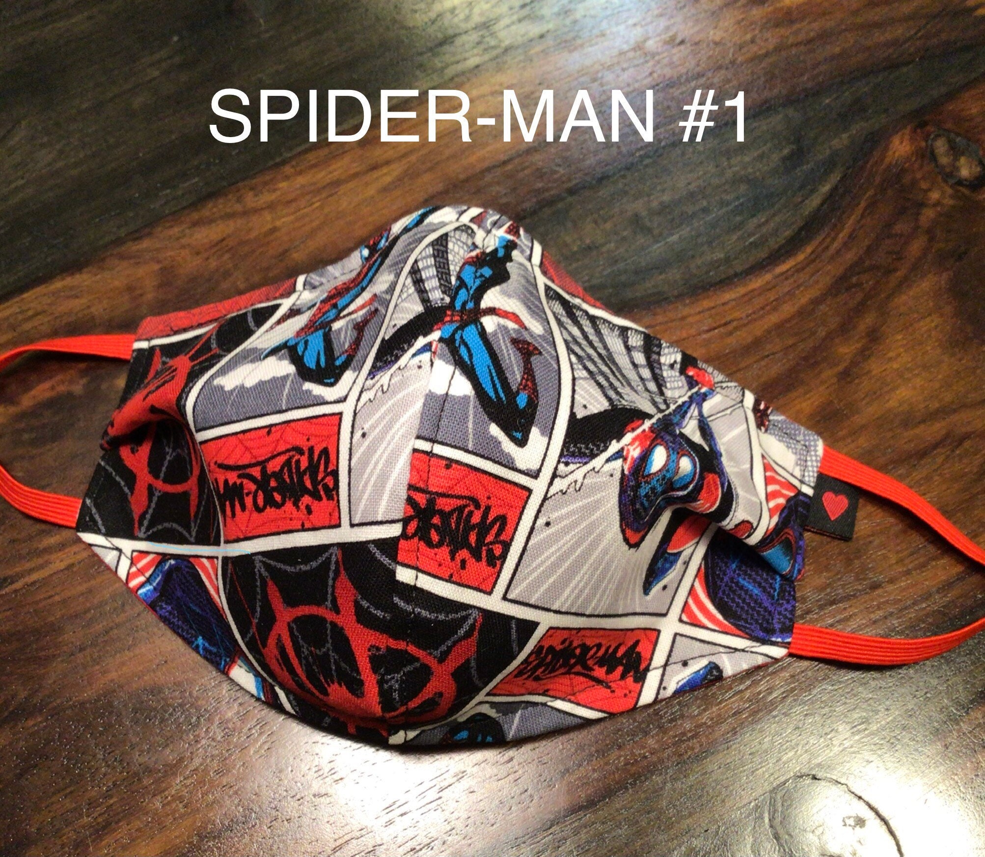 SUPER HERO Spider-man custom Fit, Reversible, Nose Wire, Cotton Layers ...