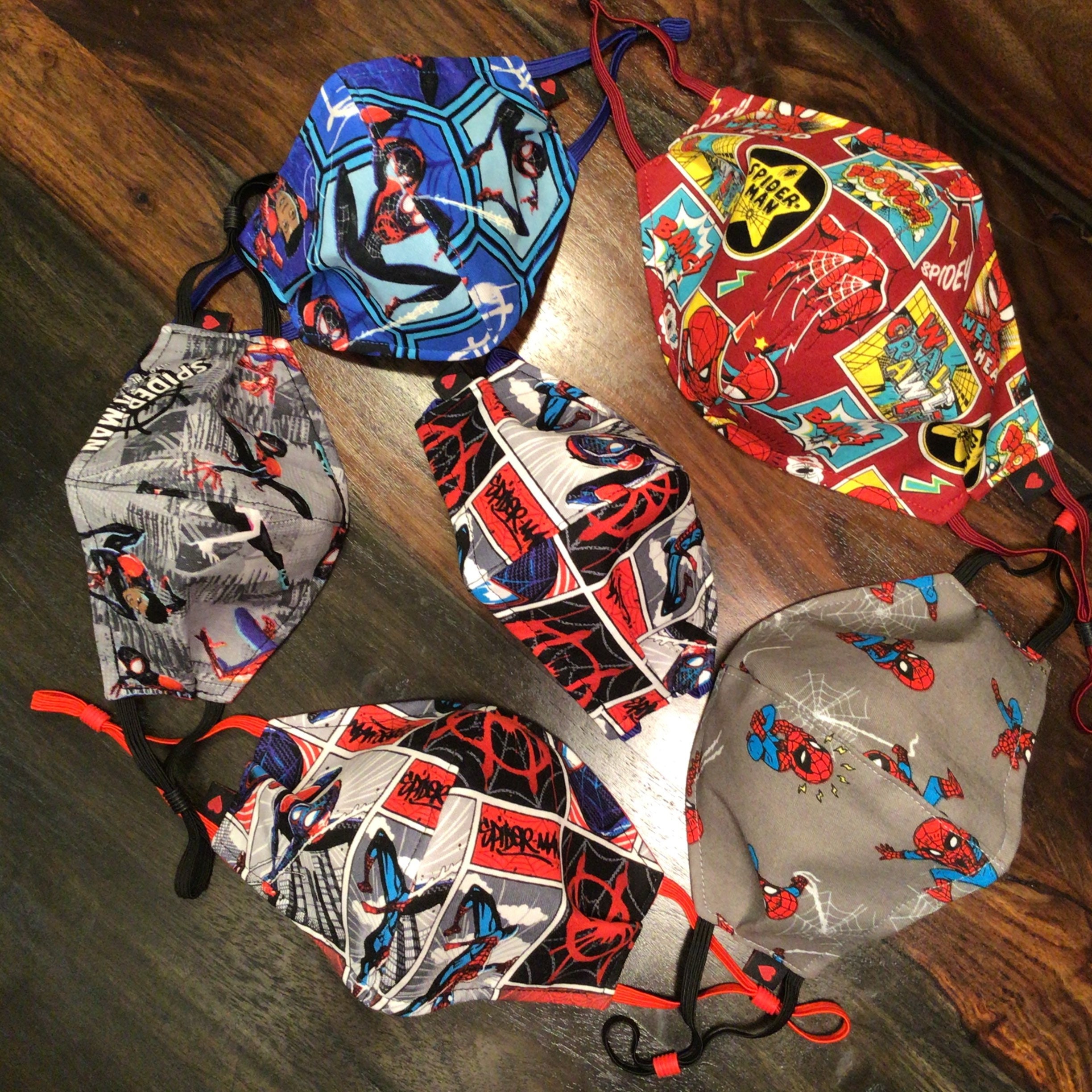 SUPER HERO Spider-man custom Fit, Reversible, Nose Wire, Cotton Layers ...