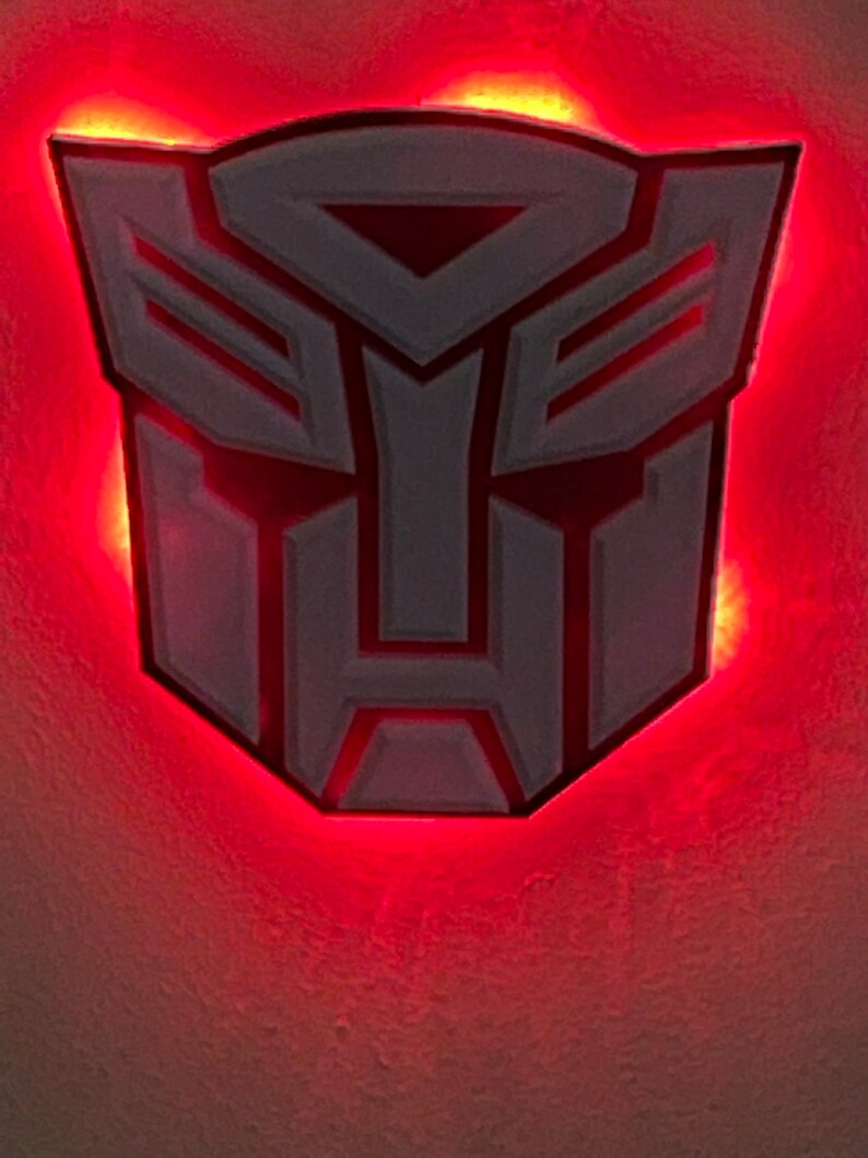 Transformers Emblem Led Light up Wall Hanger Optimus Prime - Etsy