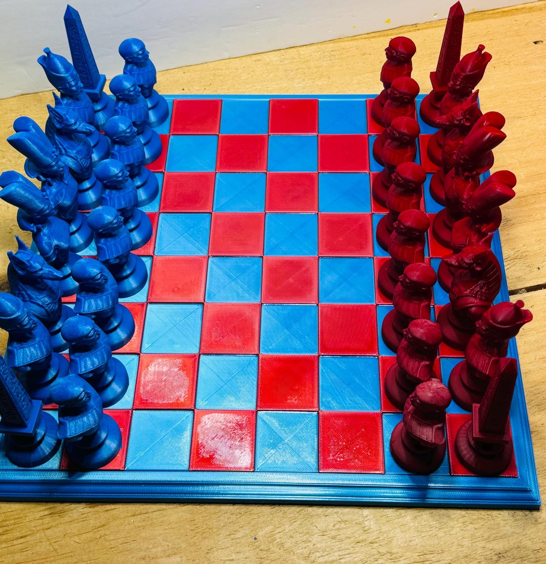 Ancient Egypt Chess Set Large Board and Game Pieces Heavy Pro Set 13.75 ...