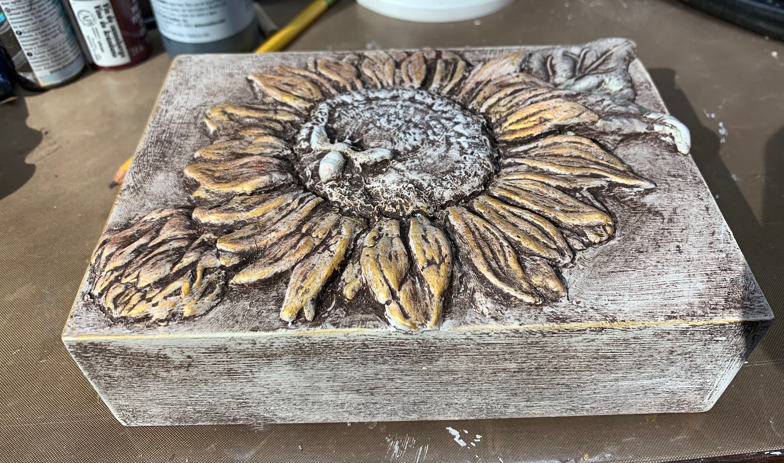 5x7 Wooden Raised Sculpted Sunflower Plaque - Etsy