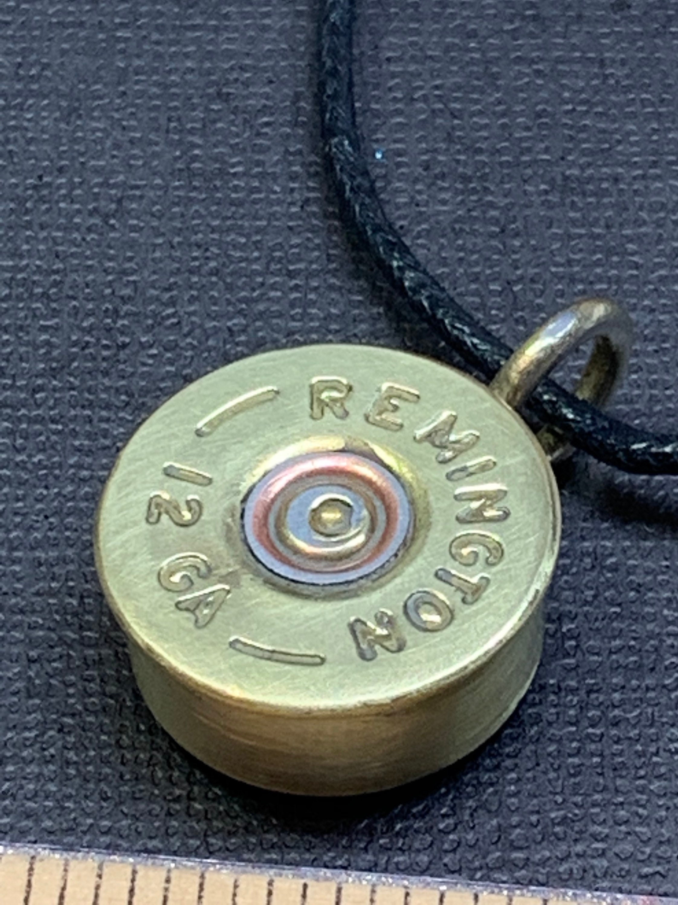 Hand Sculpted Blue Flower, Shotgun Shell Pendant Necklace on Adjustable ...