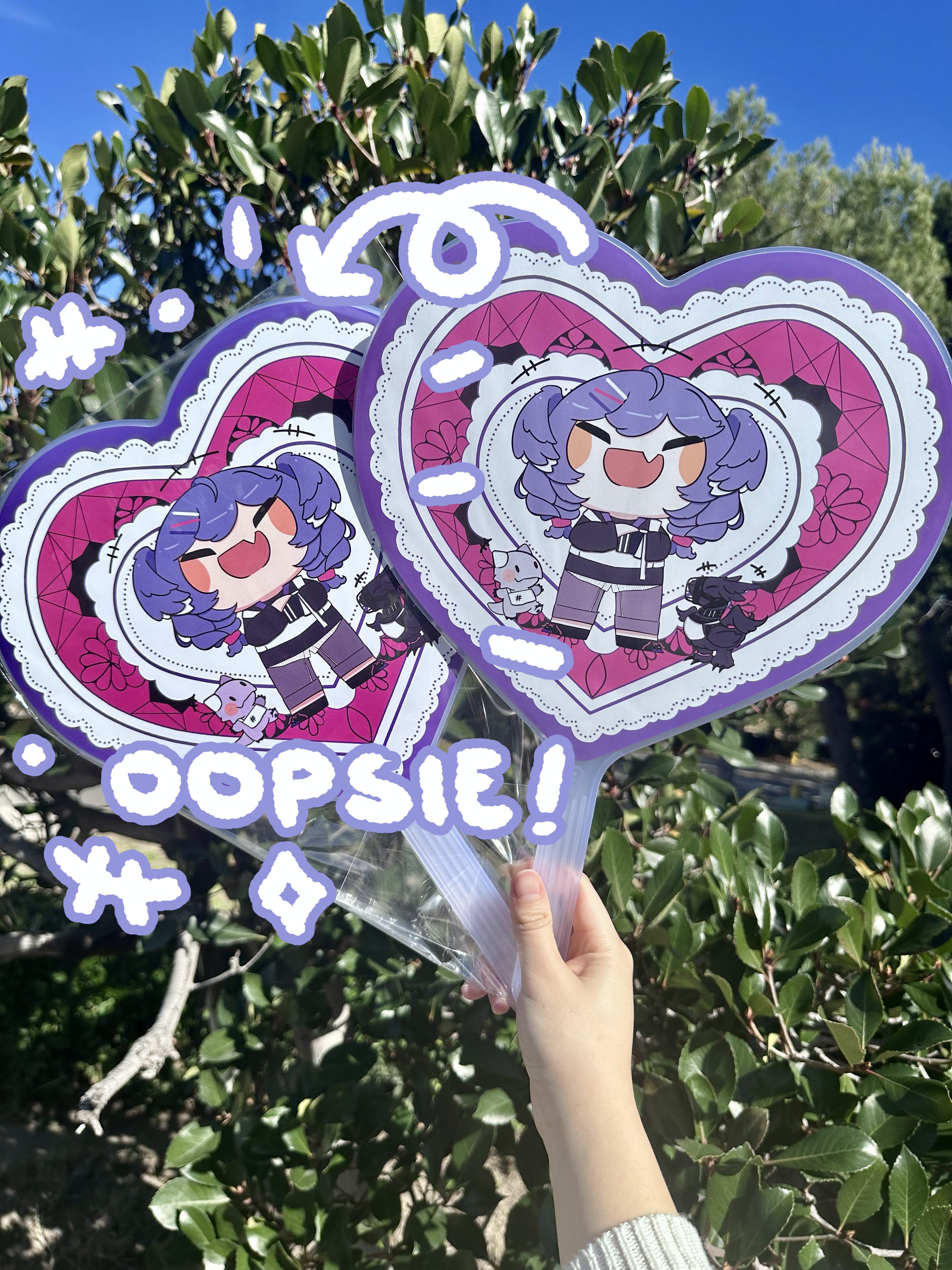 Vtuber Heart Fan obsydia - Etsy