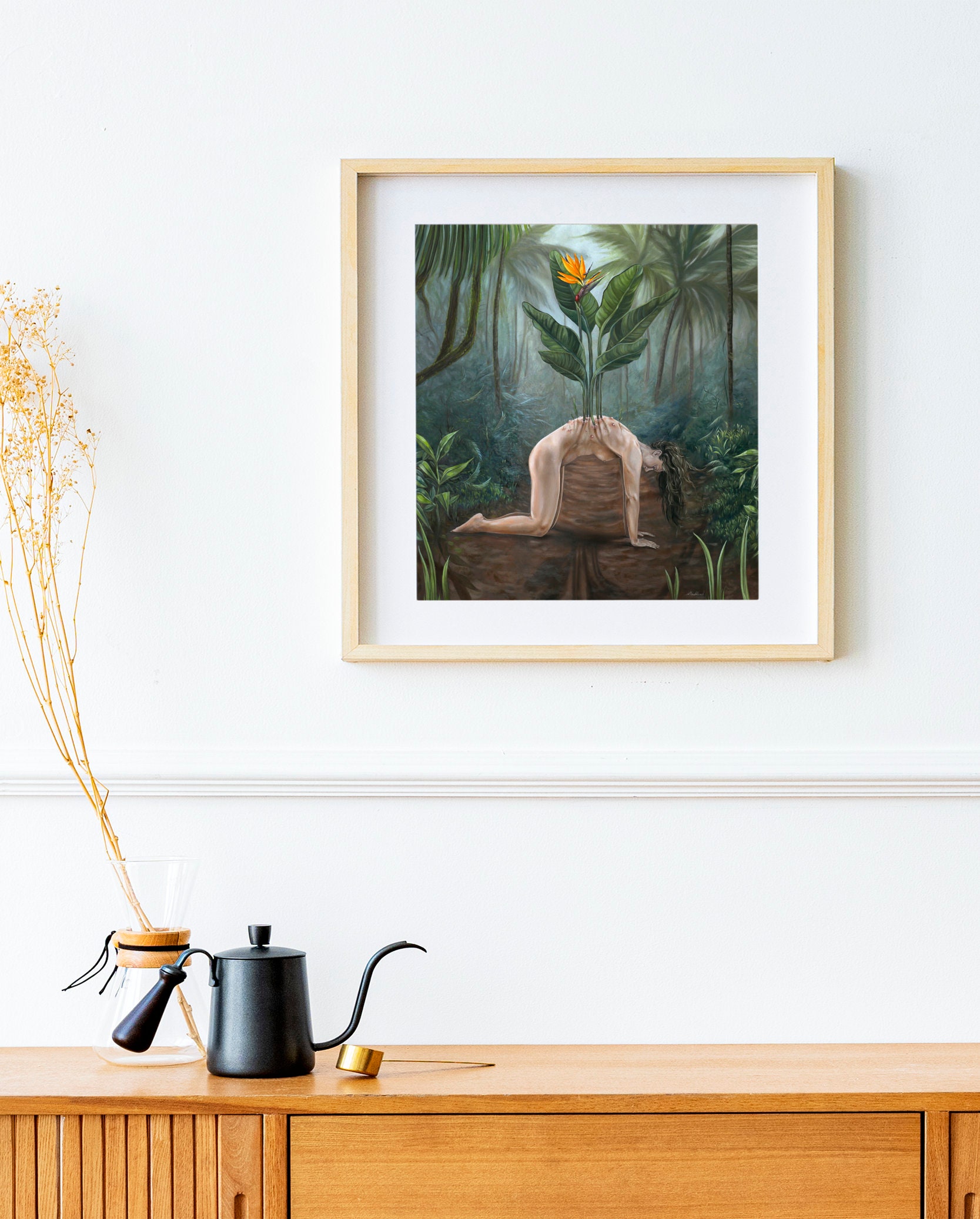 Freedom: Original Surreal Art Oil Painting Flower Lady - Etsy