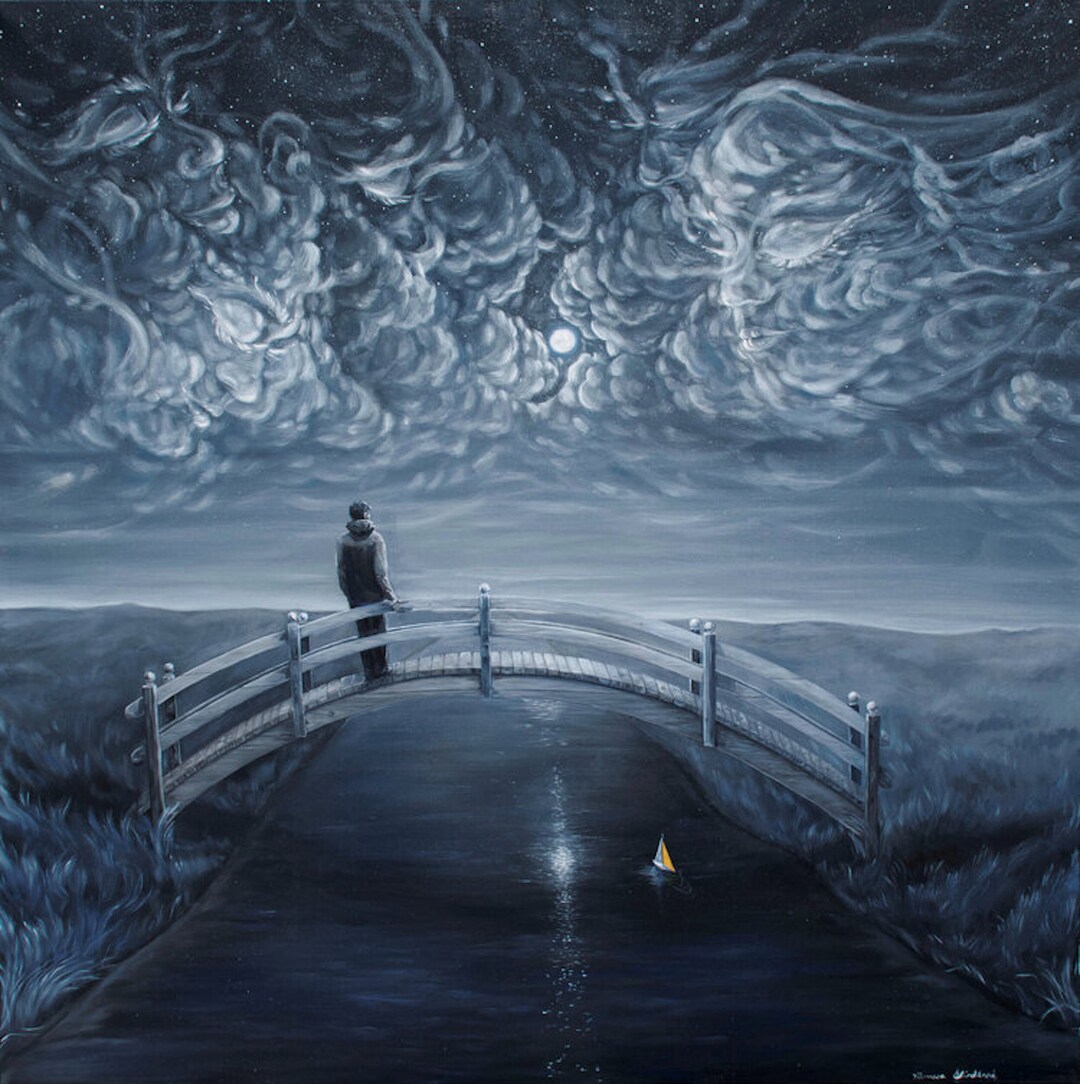 Build a Bridge: Fine Art Giclee Print of Original, Surreal Painting ...