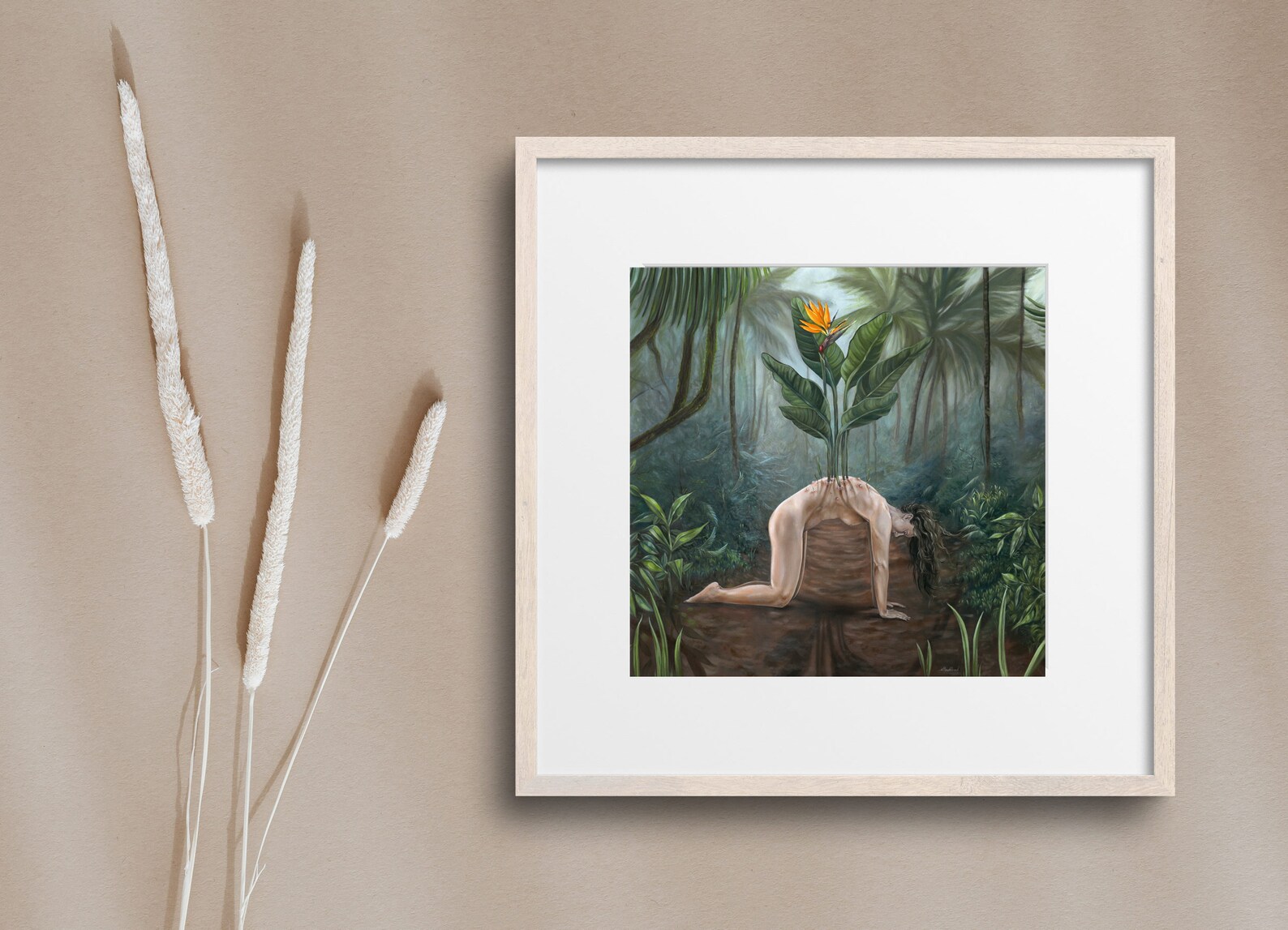 Freedom: Original Surreal Art Oil Painting Flower Lady - Etsy