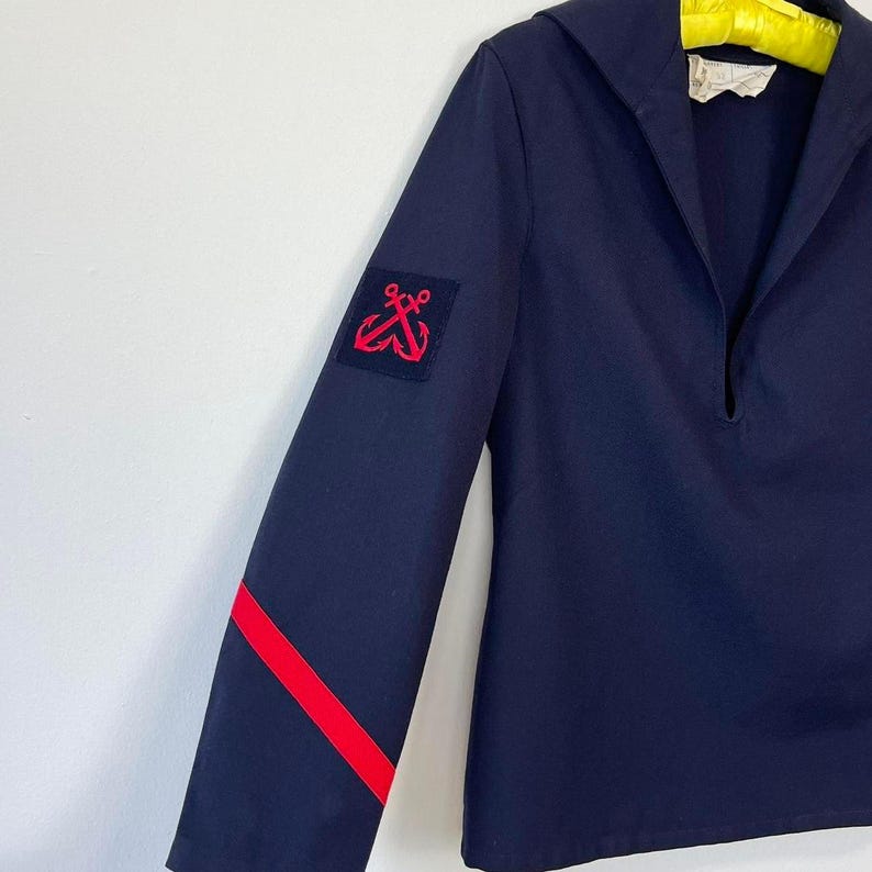 Vintage French Navy Middy Uniform Shirt Sailor Collar - Etsy