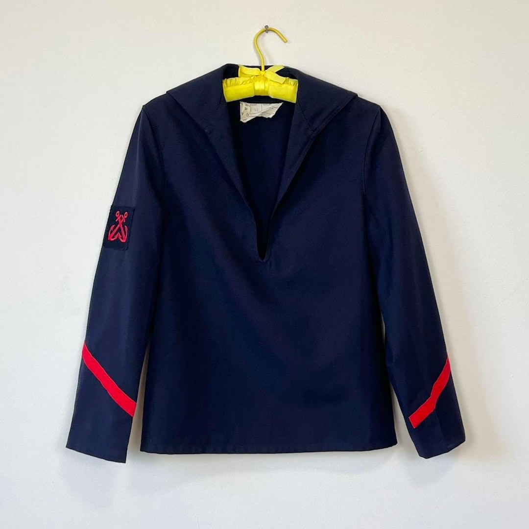 Vintage French Navy Middy Uniform Shirt Sailor Collar - Etsy