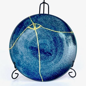 Large Kintsugi Plate Real Kintsugi Shallow Kintsugi Bowl Kintsugi ...