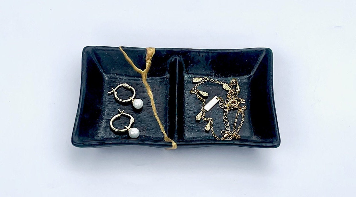 Kintsugi Jewelry Tray - Kintsugi Bowl (sauce Bowl) - Kintsugi Jewelry ...