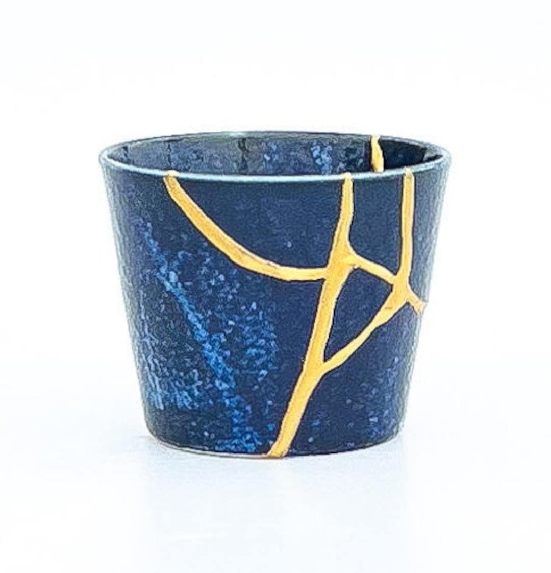 Blue Kintsugi Mug - Real Kintsugi- Gold Repair - Kintsugi Cup - Ocean ...