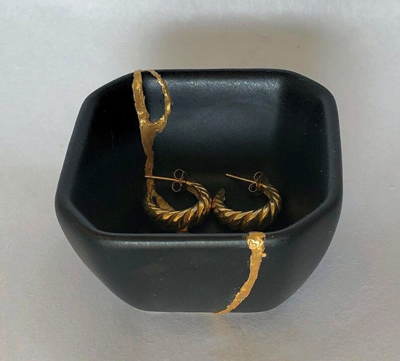 Small Kintsugi Jewelry Container Kintsugi Bowl Sauce Bowl | Etsy