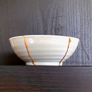 White Kintsugi Bowl - Kintsugi Jewelry Holder - Jewelry Container -gold ...