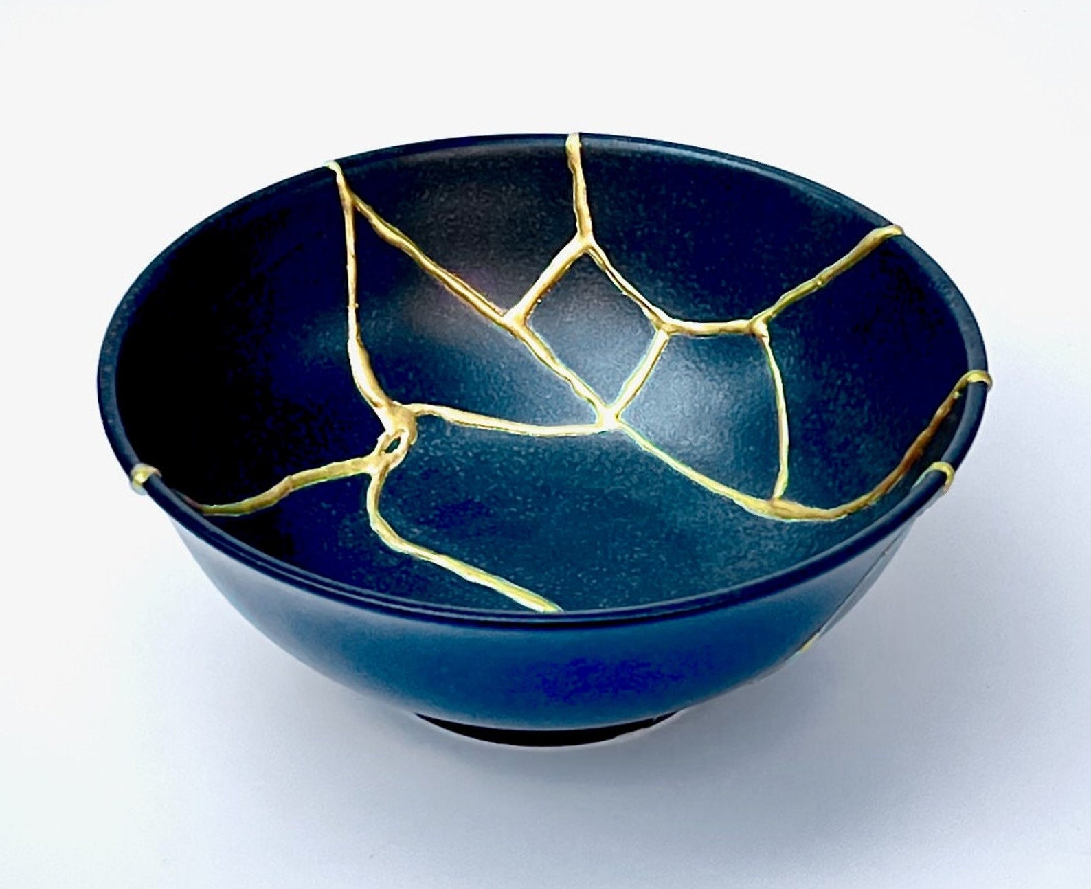 Large Midnight Blue Kintsugi Bowl Kintsugi Home Decor - Etsy